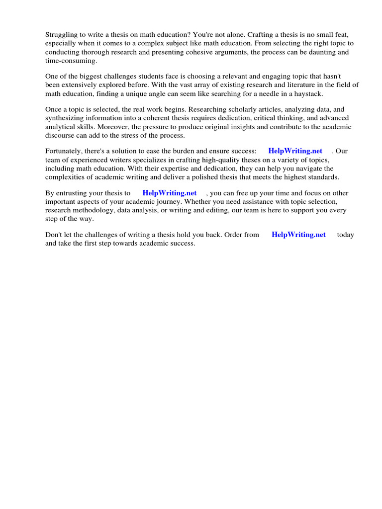 Thesis Topics Math Education | PDF | Thesis | Mathematics