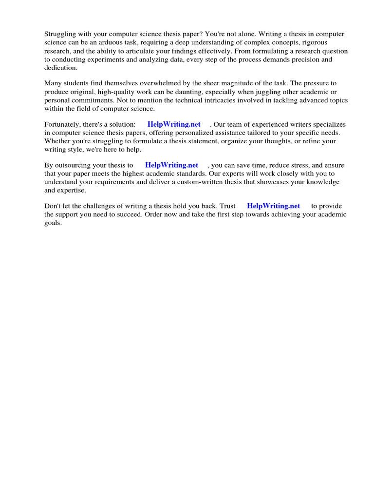 Computer Science Thesis Papers | PDF | Thesis | Science