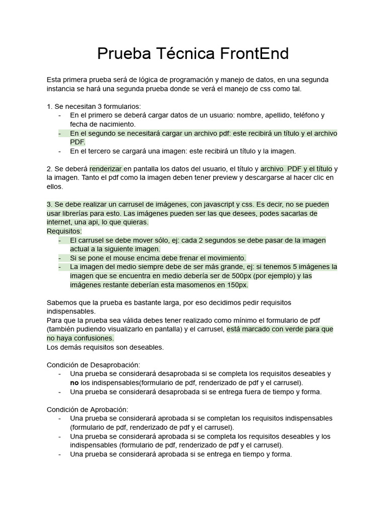 Grupo Penna - Prueba Tecnca Frontend | PDF
