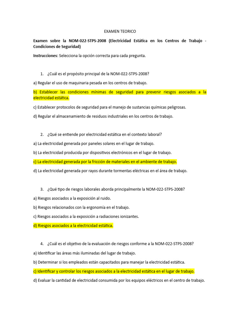 Examen Nom 022 Stps 2008 | PDF | Technologie et ingénierie