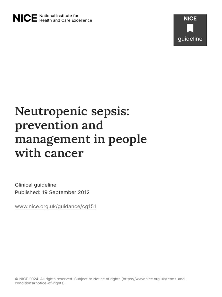 Neutropenic Sepsis Prevention and Management in People With Cancer PDF ...