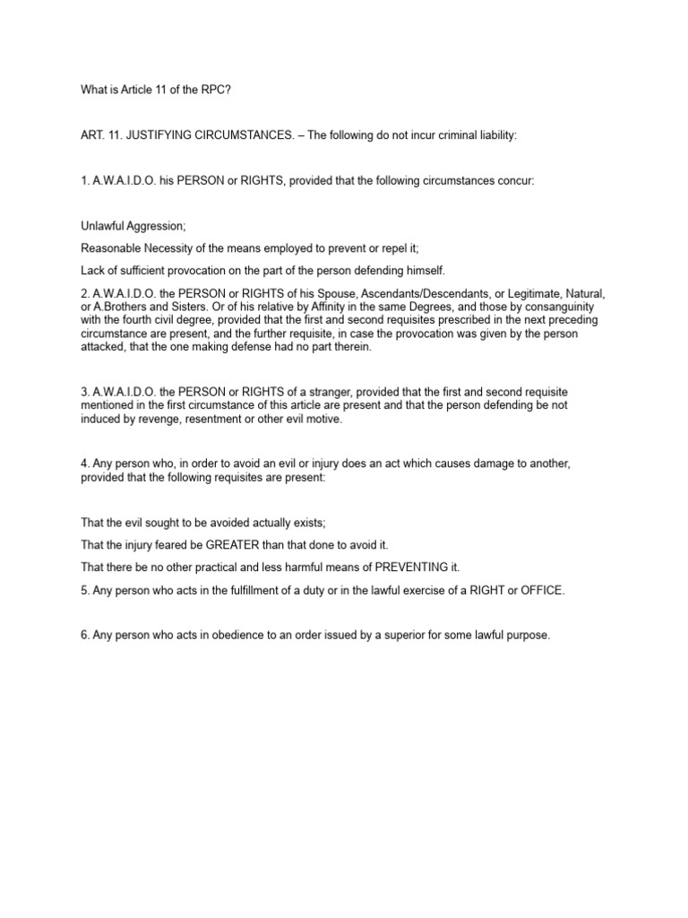 What Is Article 11 of The RPC | PDF | Politics | Law