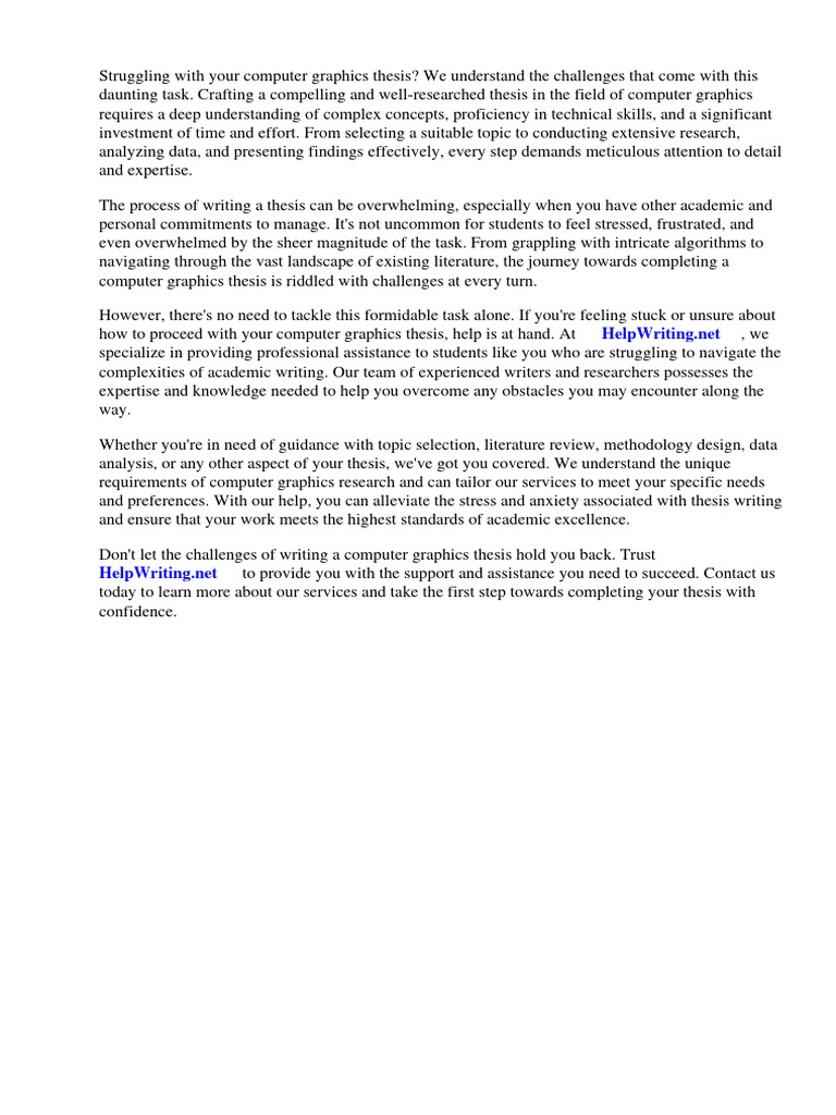 Computer Graphics Thesis Topics | Download Free PDF | Thesis | Computer Science