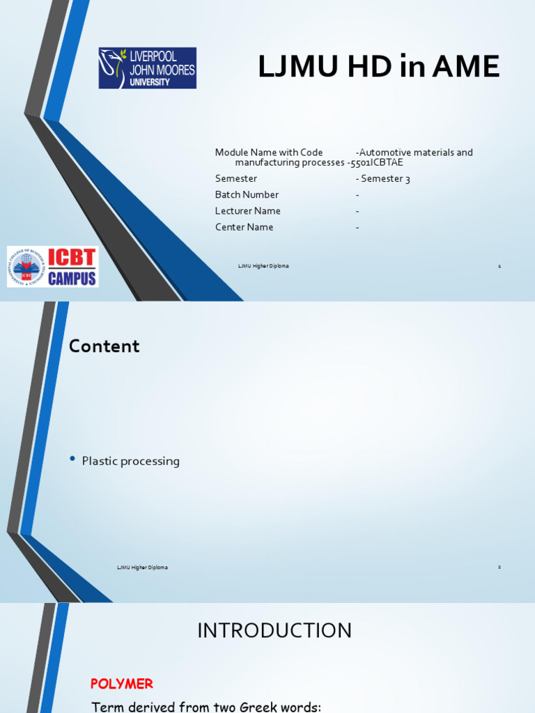 14 Plastic Processing | Download Free PDF | Plastic | Elasticity (Physics)
