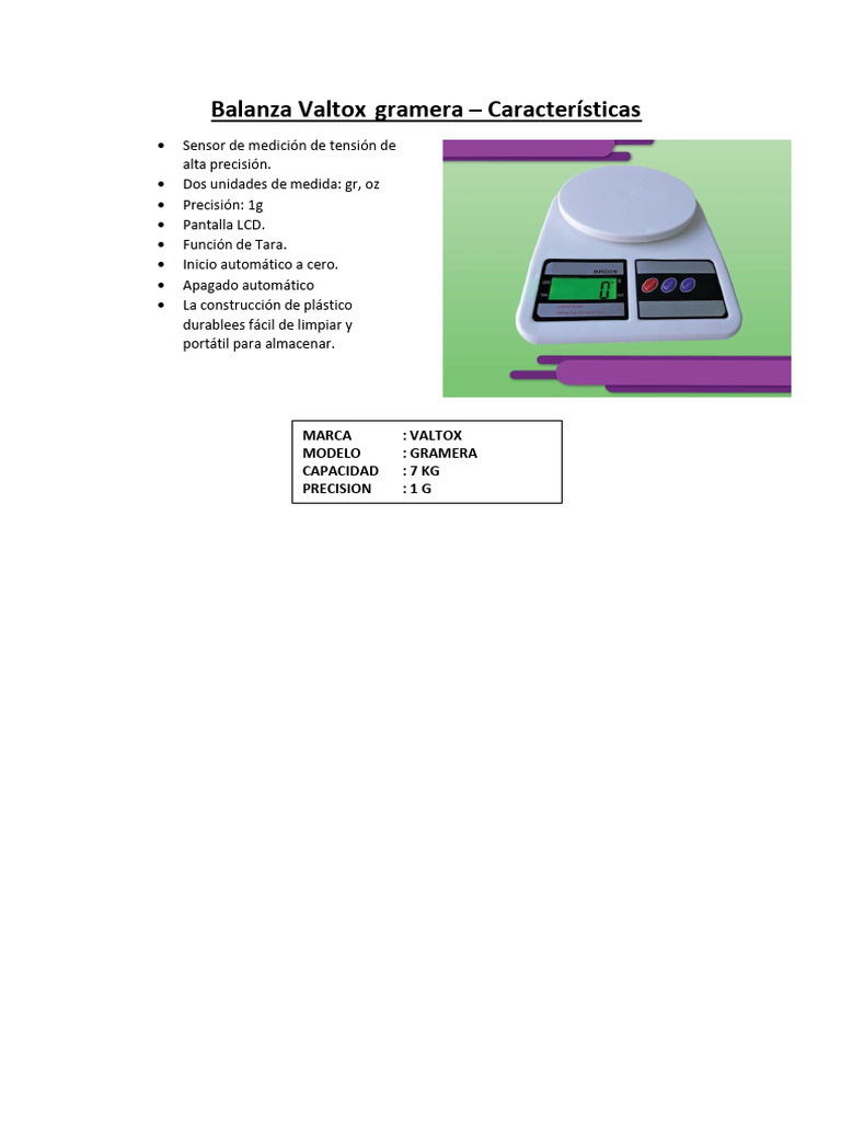 Ficha Tecnica de Balanzas | PDF
