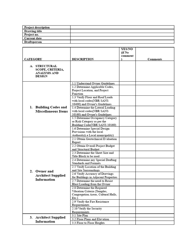 WMCF-08-08 Structural Design Review Checklist.docx | PDF