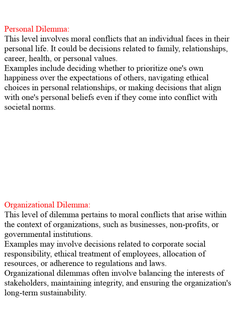 L3 Ethics Level of Dilemma | PDF | Morality