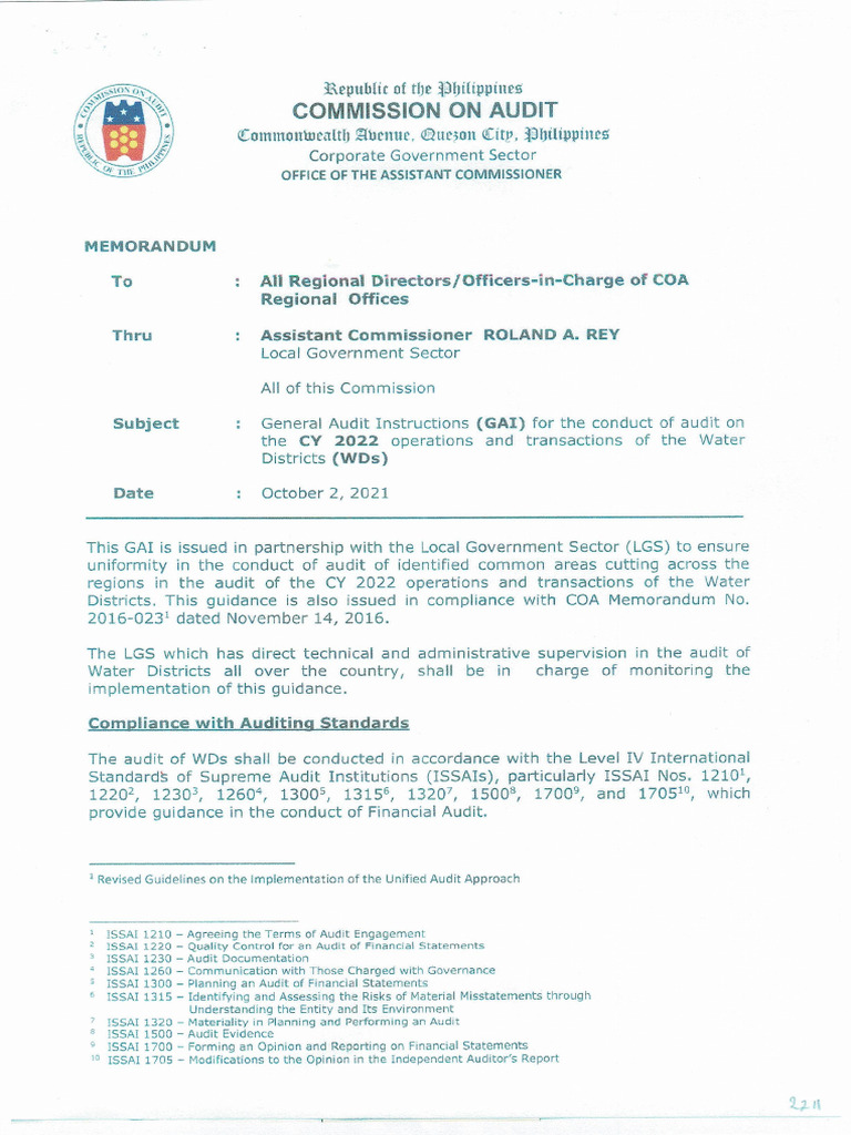 General Audit Instructions CY 2022 | PDF
