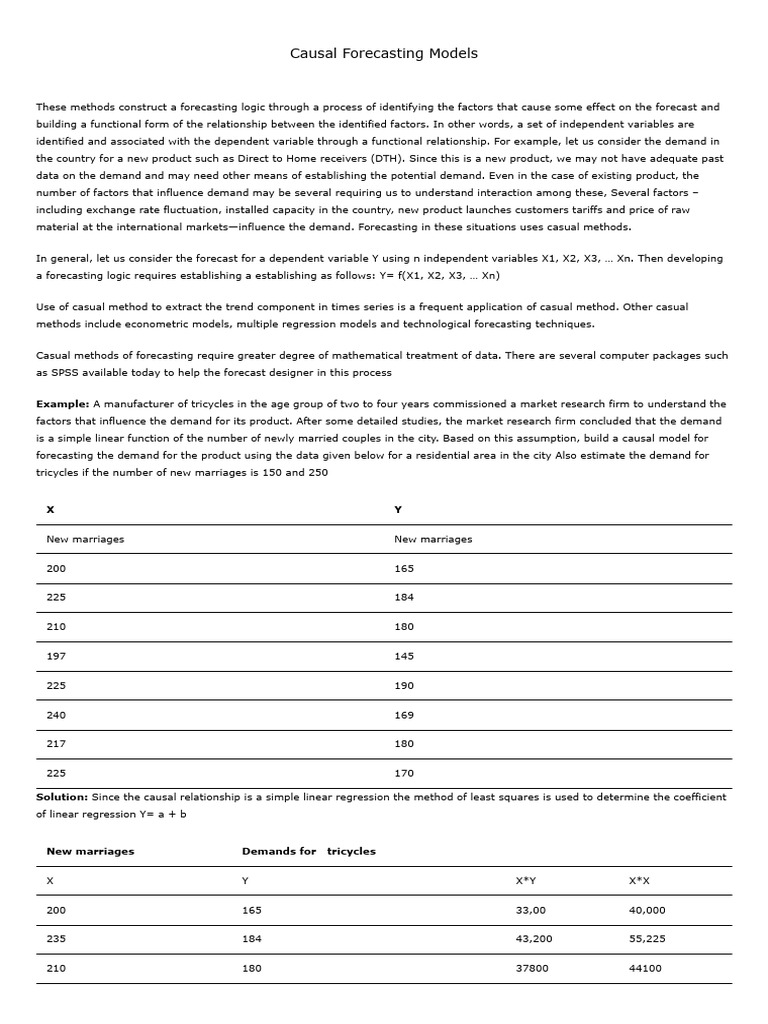 Causal Forecasting Models - Tutorial | PDF Causal Forecasting Models - Tutorial | PDF