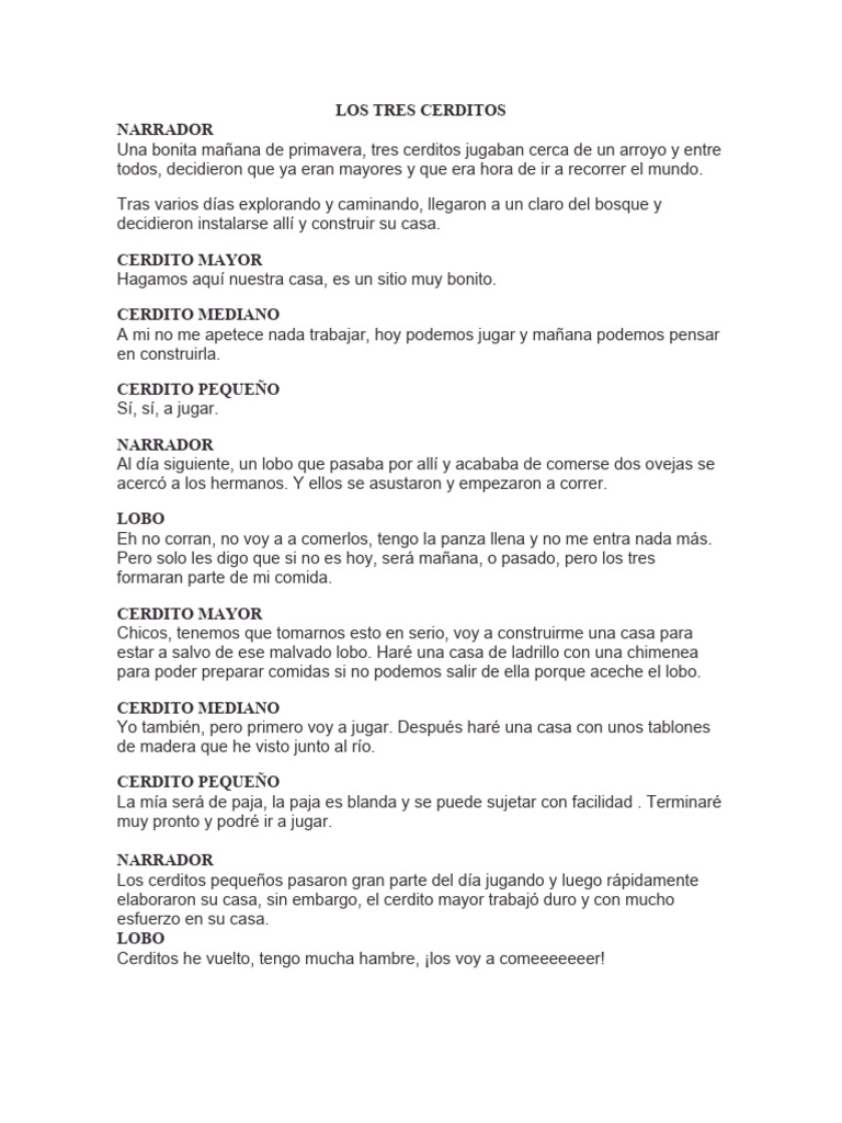cuento tres CERDITOS | PDF