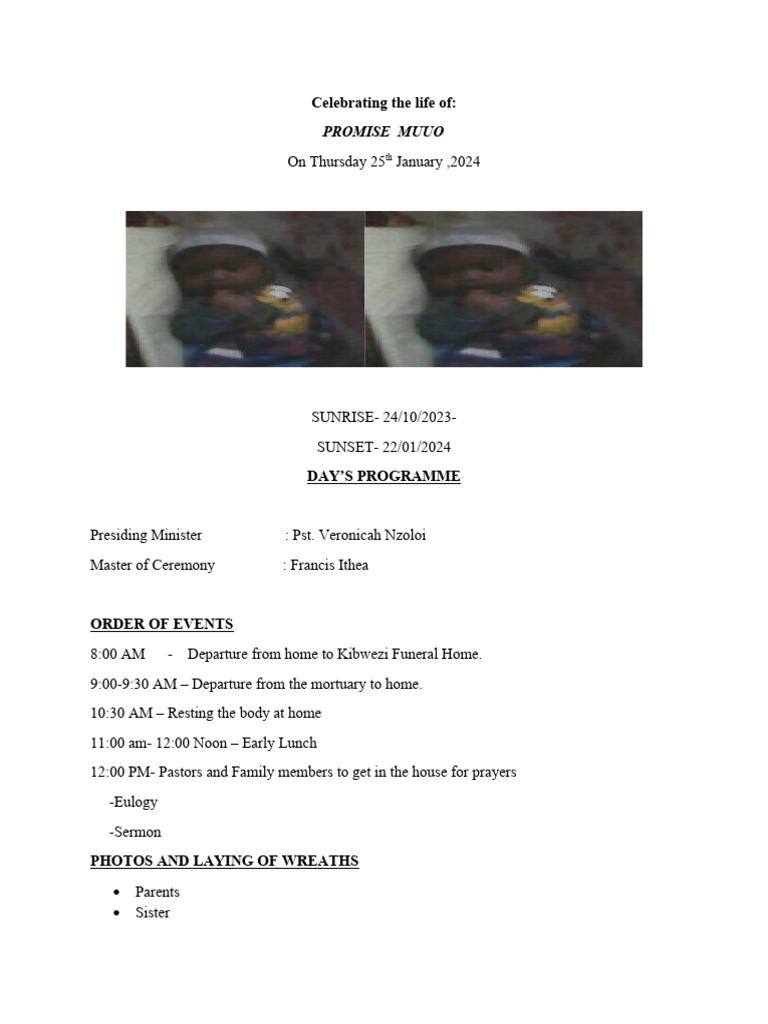 Burial Programme | PDF