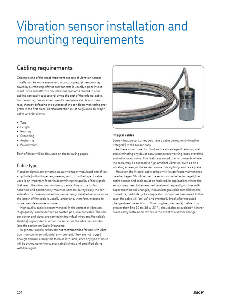CM-P1 11604 EN SKF Vibration Sensors Catalog Installation | PDF ...