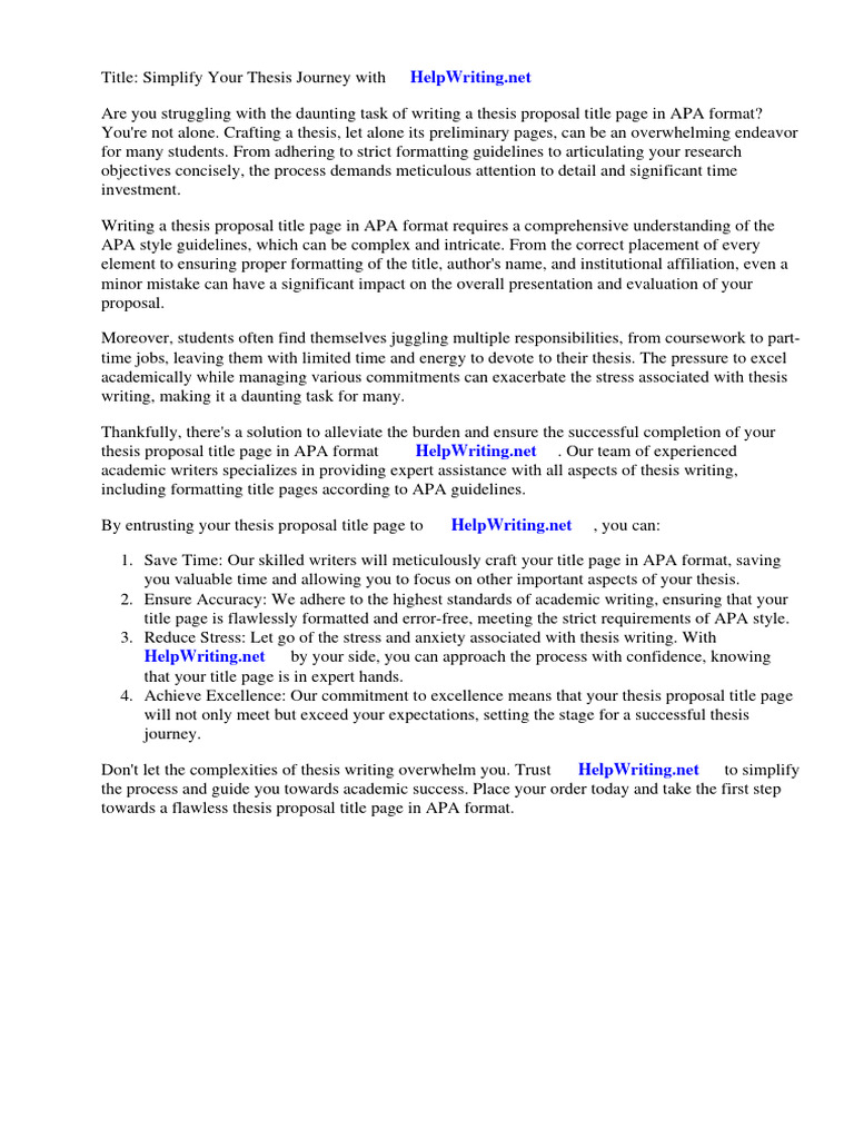 APA Thesis Title Page Help | PDF | Thesis | Apa Style