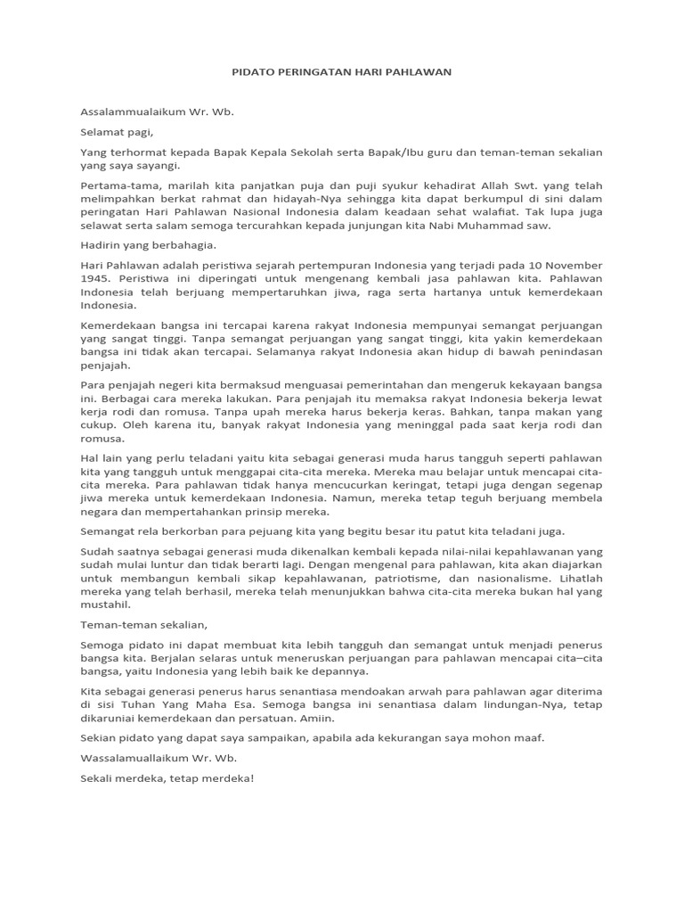 Naskah Pidato Uprak | PDF