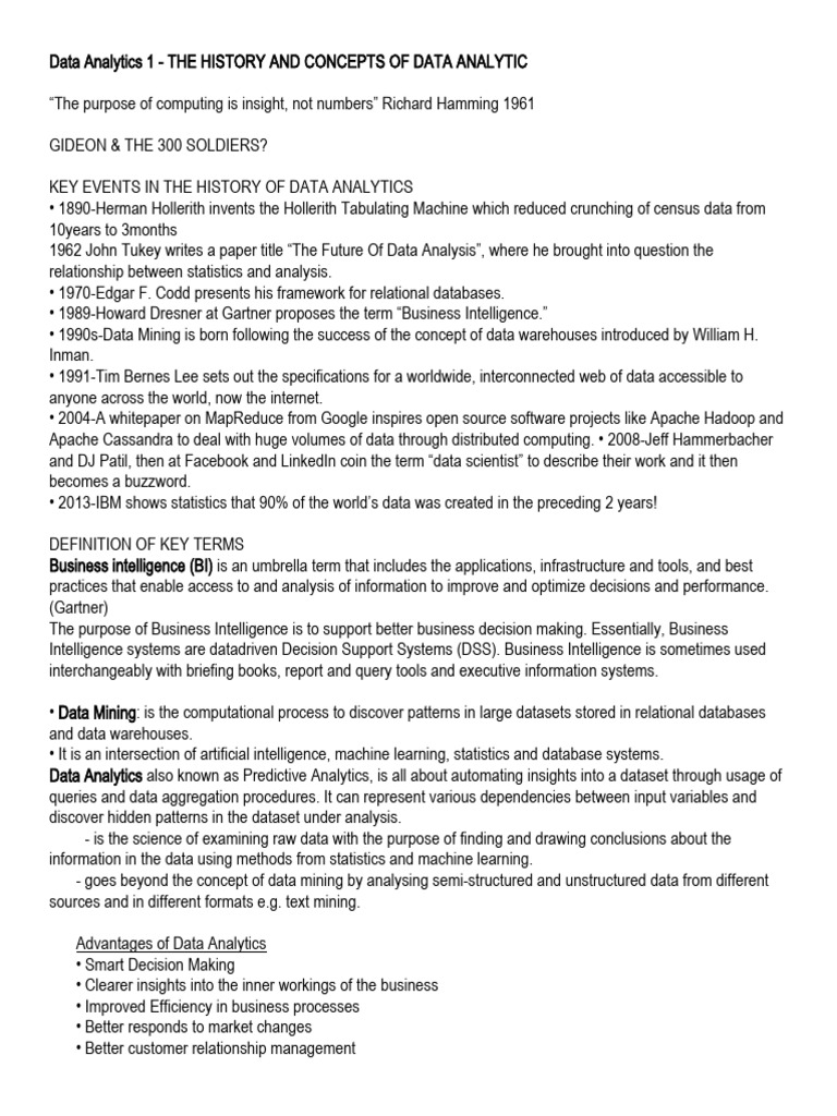 Data Analytics 1 | PDF | Data Analysis | Data
