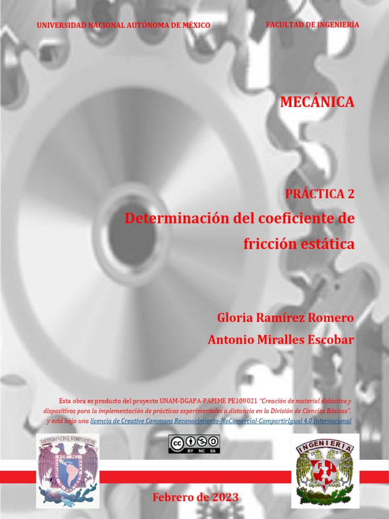 Practica 2 Determinacion Coeficiente Friccion Estatica | PDF