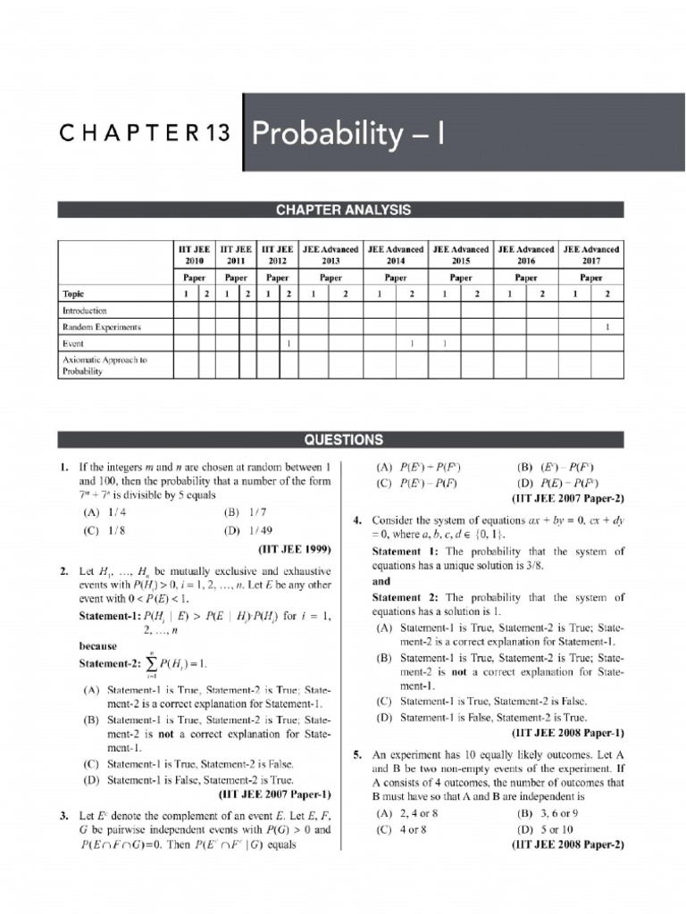 Probability - I | PDF