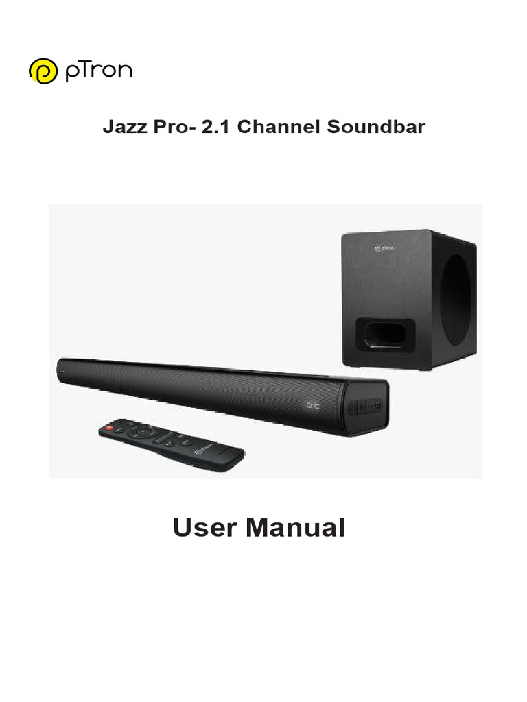 Jazz Pro 2.1 Channel Soundbar Manual | PDF | Hdmi | Usb
