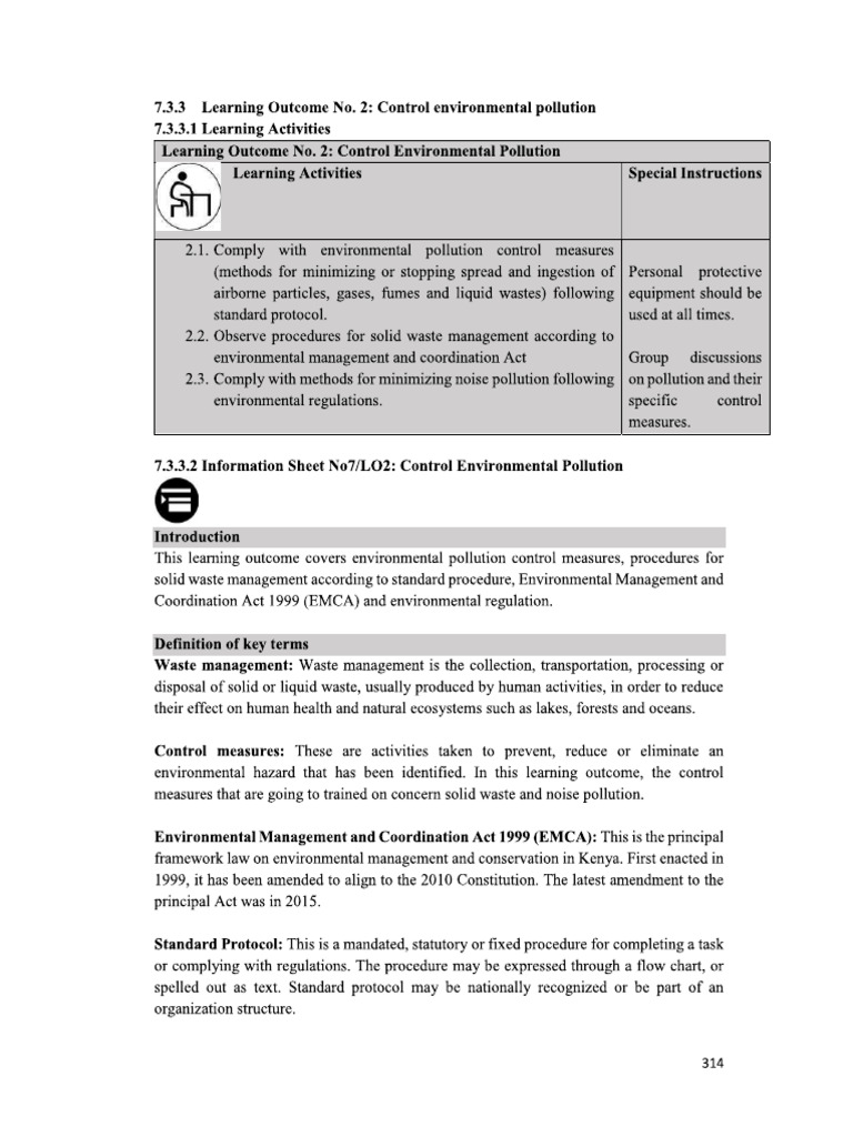 Control Environmental Pollution LECTURE NOTES | PDF