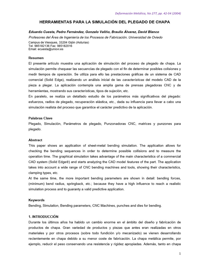 Herramientas para La Simulación Del Plegado de Chapa | PDF | Matriz (Matemáticas) | Simulación