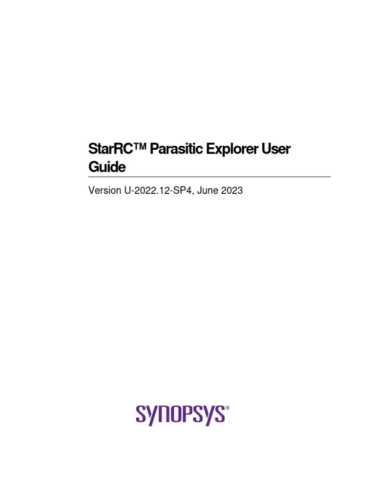 StarRC™ Parasitic Explorer User Guide | PDF