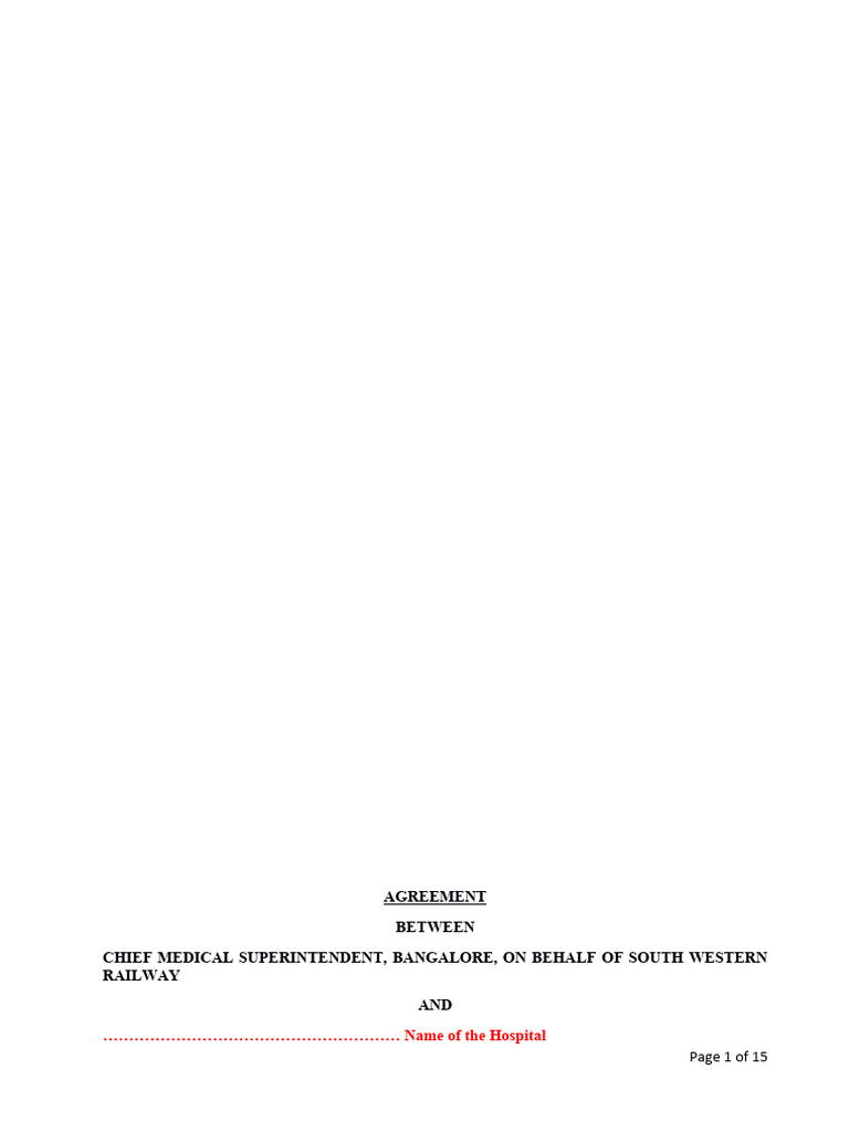 New MOU Format 2024 | PDF | Hospital | Indemnity