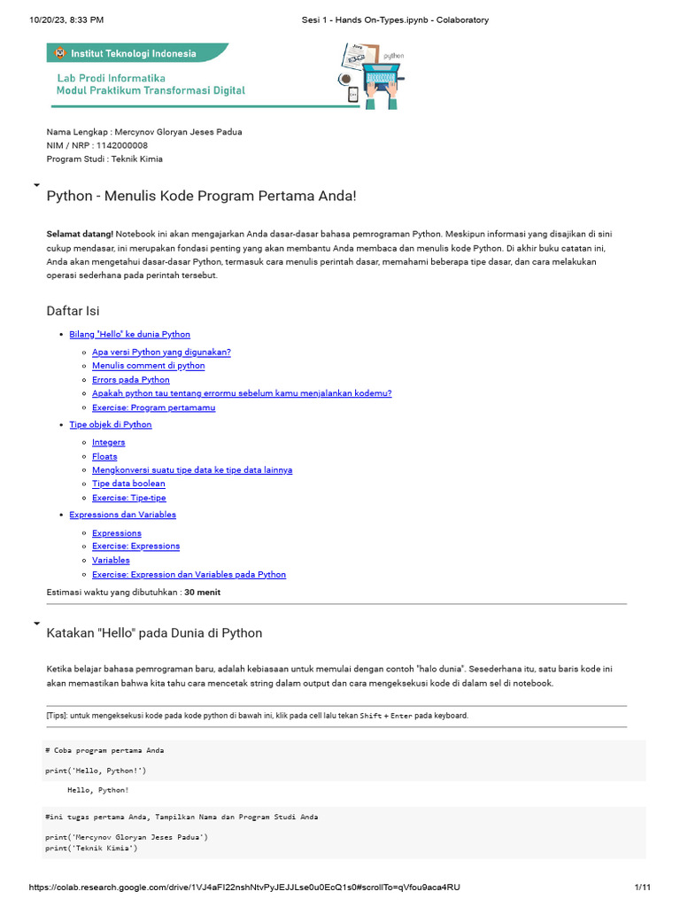 Panduan Dasar Pemrograman Python | PDF | Komputer