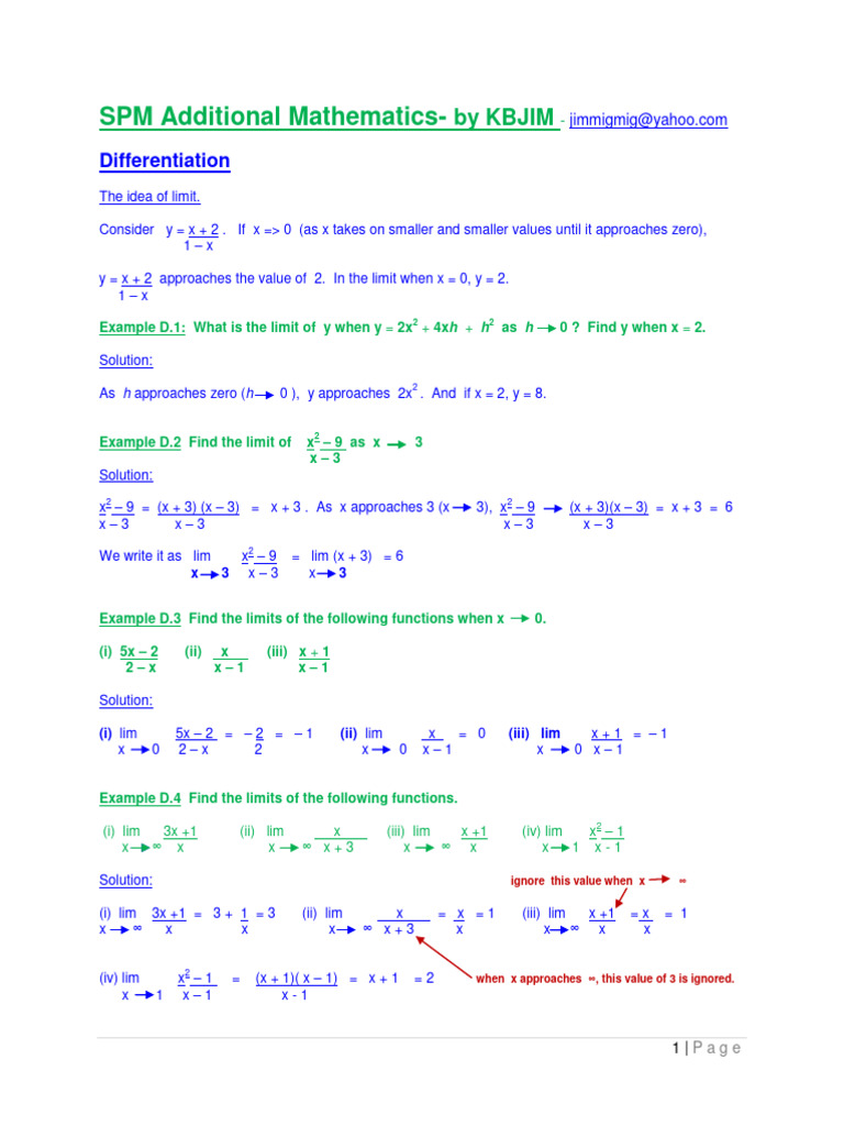 SPM - Differentiation - F4 | PDF | Slope | Tangent