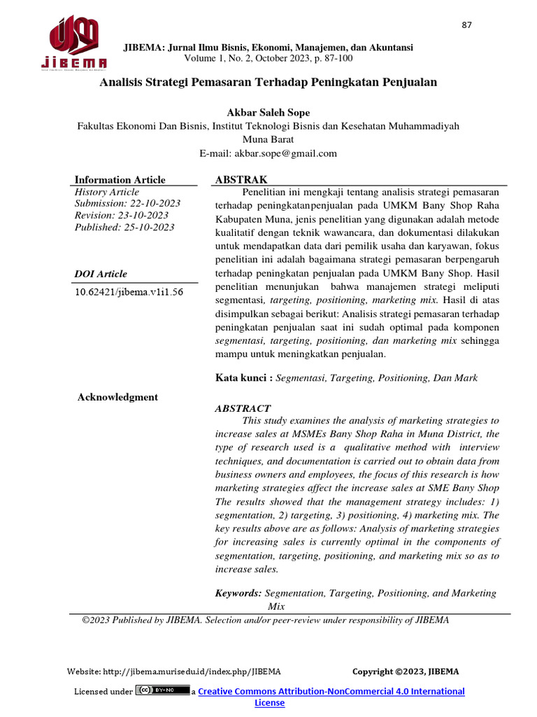 Akbar Saleh Sope | PDF