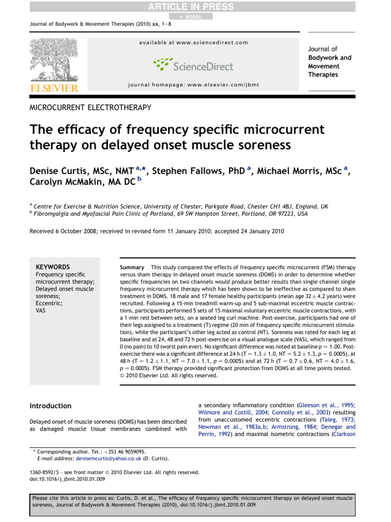 Delayed Onset Muscle Soreness FSM | PDF | Science & Mathematics