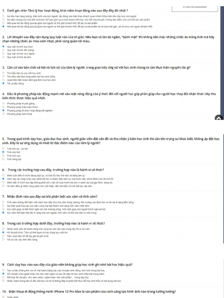 Kiem Tra Cuoi Khoa TLHDC | PDF