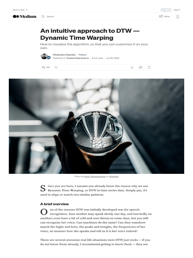 An Intuitive Approach To DTW - Dynamic Time Warping | Download Free PDF ... An Intuitive Approach To DTW - Dynamic Time Warping | Download Free PDF ...