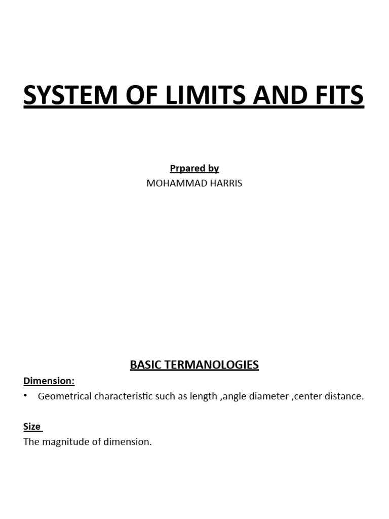 Limits And Fits Pdf Engineering Tolerance Engineering