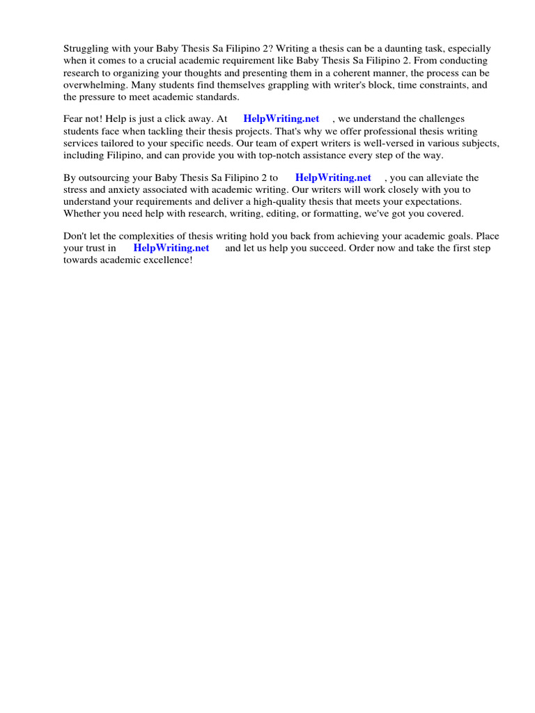 Baby Thesis Sa Filipino 2 | PDF | Tagalog Language | Philippines