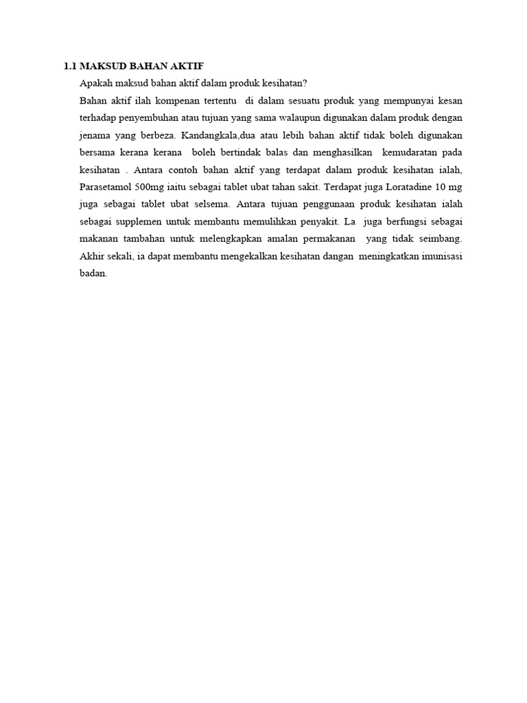 Maksud Bahan Aktif Pb Sains | PDF