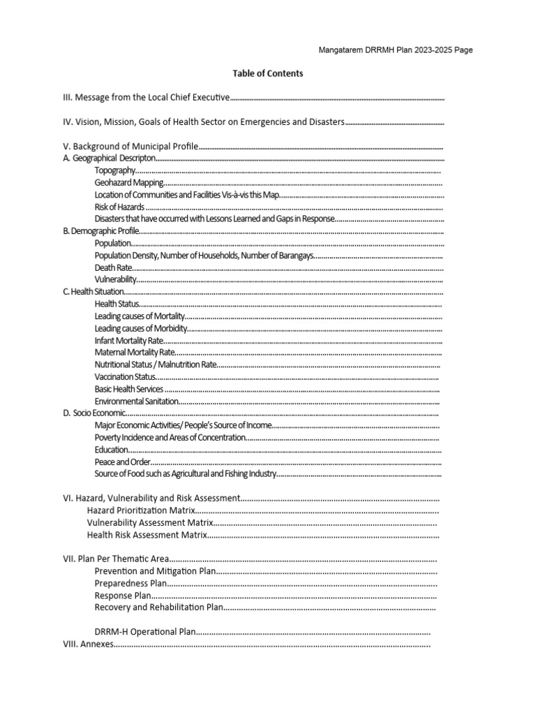 Now DRRM H Plan 2023 2026 New FOR PRINT | PDF | Emergency Management ...