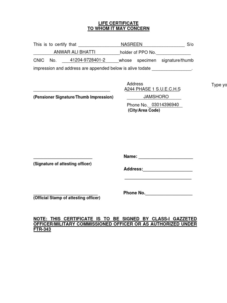 Life Certificate | PDF | Business | Finance & Money Management