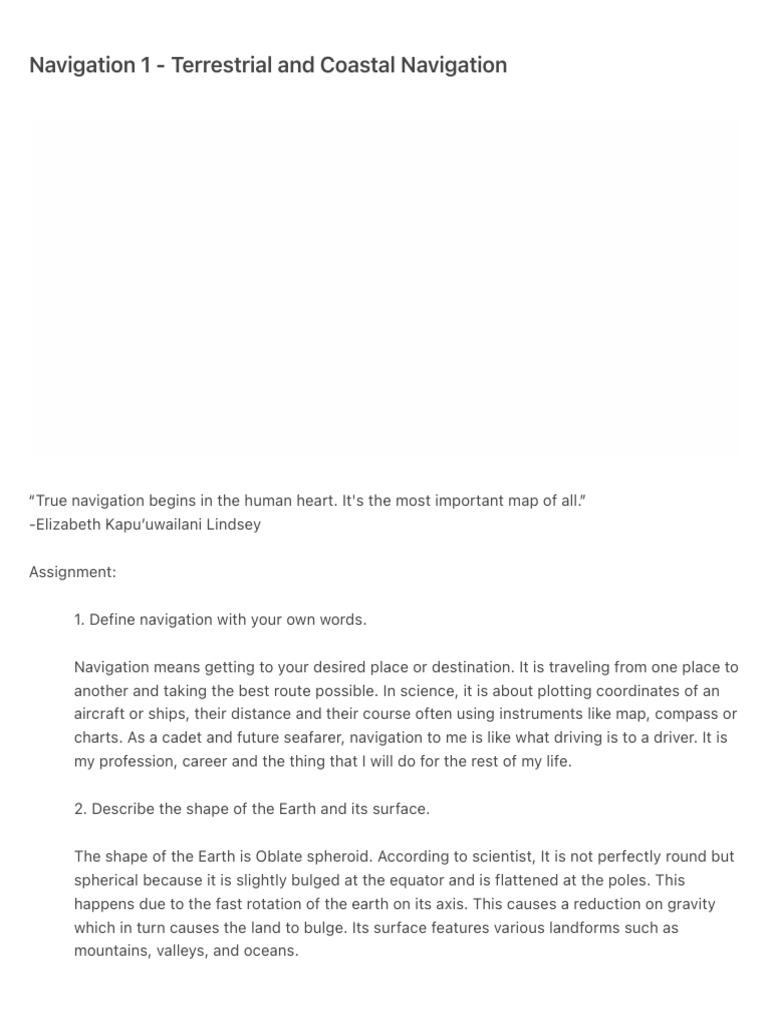 Navigation 1 - Terrestrial and Coastal Navigation | PDF | Latitude | Longitude