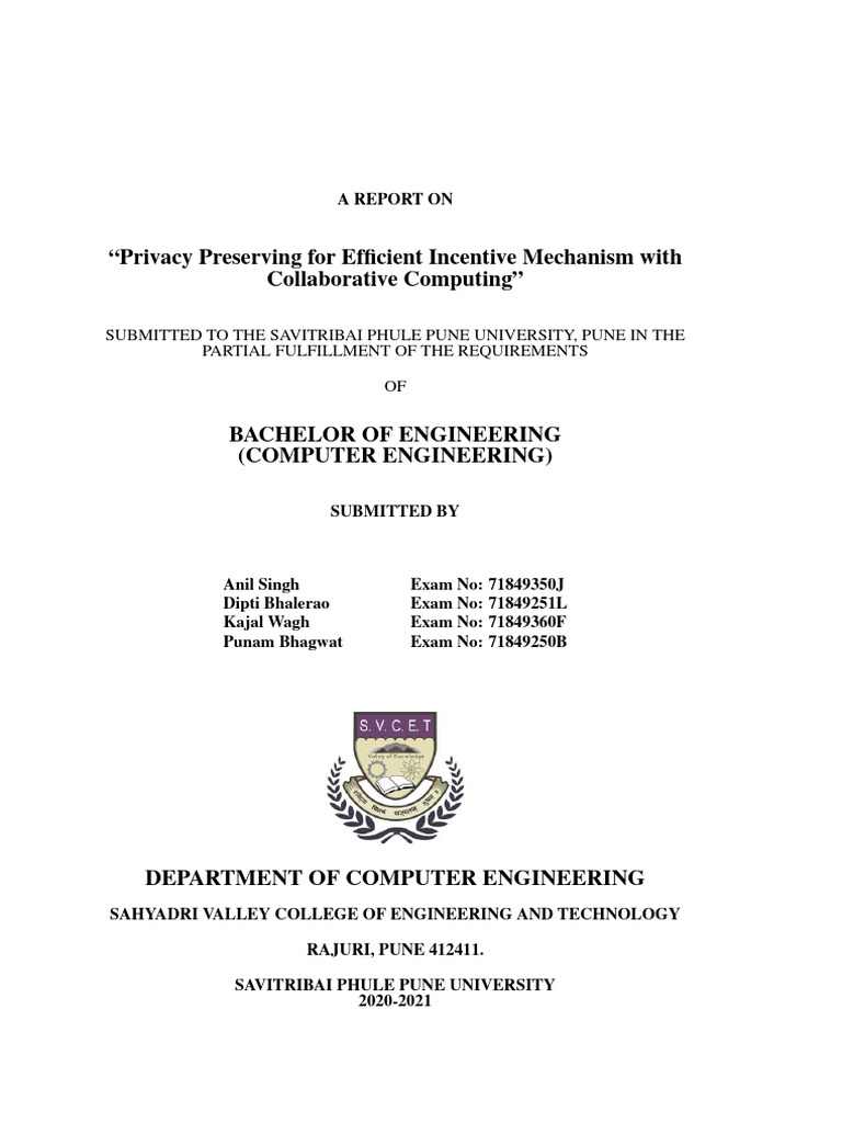 Project Report BE Black Book | PDF
