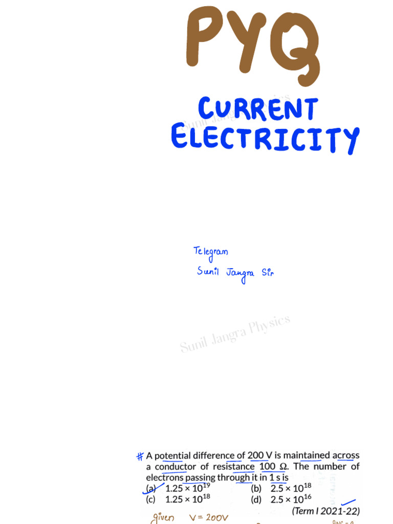Current Electricity Pyq | PDF