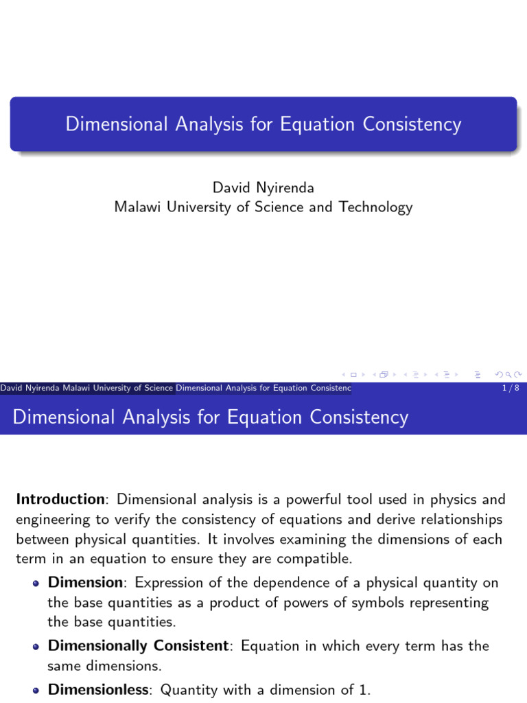 Introduction To Dimensional Analysis III | PDF | Teaching Methods & Materials