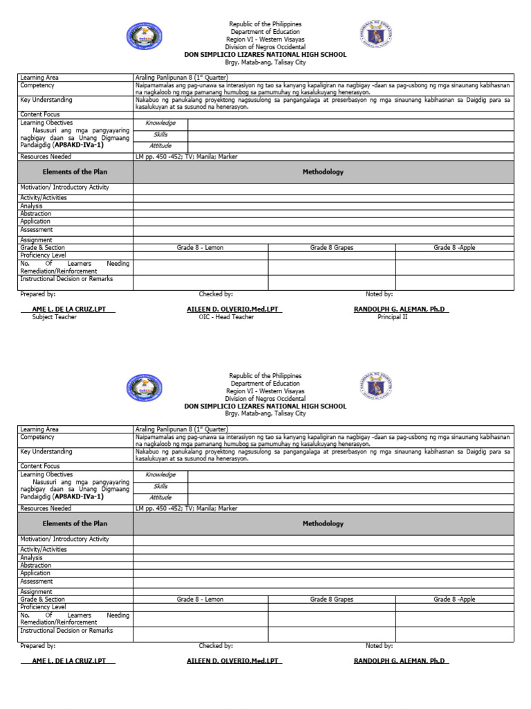 Ap Lesson Plan | PDF