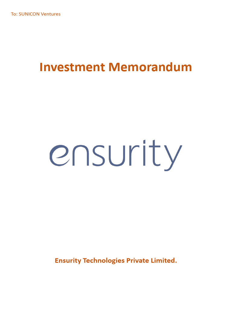Ensurity - Investment Memo | PDF | Security | Computer Security