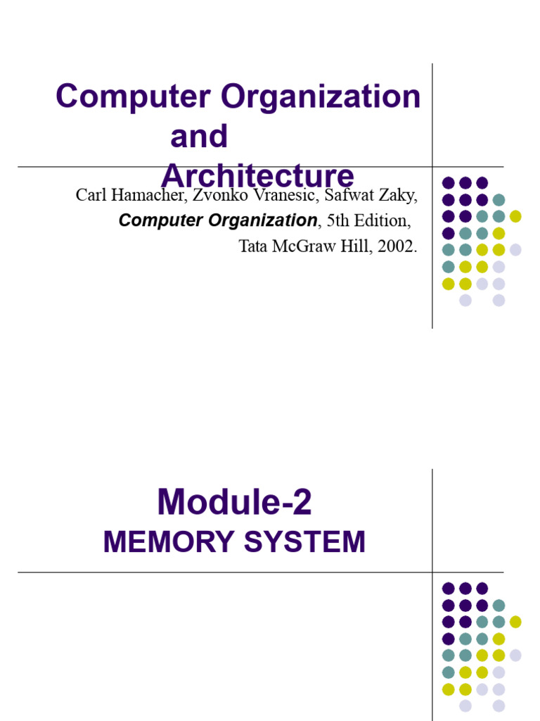CO - MODULE - 2 (A) - Memory-System | PDF | Computer Data Storage | Dynamic Random Access Memory