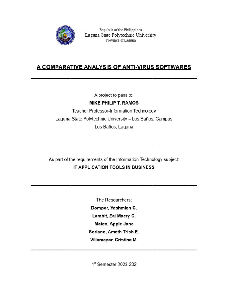 Comparative Analysis Finals | Download Free PDF | Antivirus Software ...