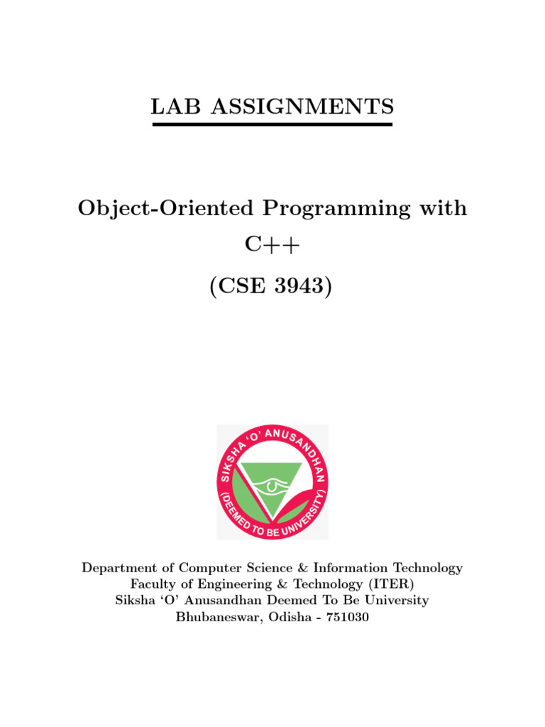 OOP Assignment 1 | PDF