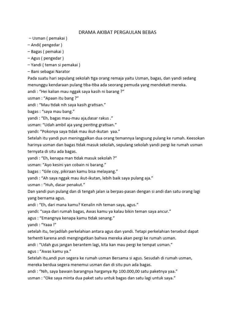 Drama Akibat Pergaulan Bebas | PDF