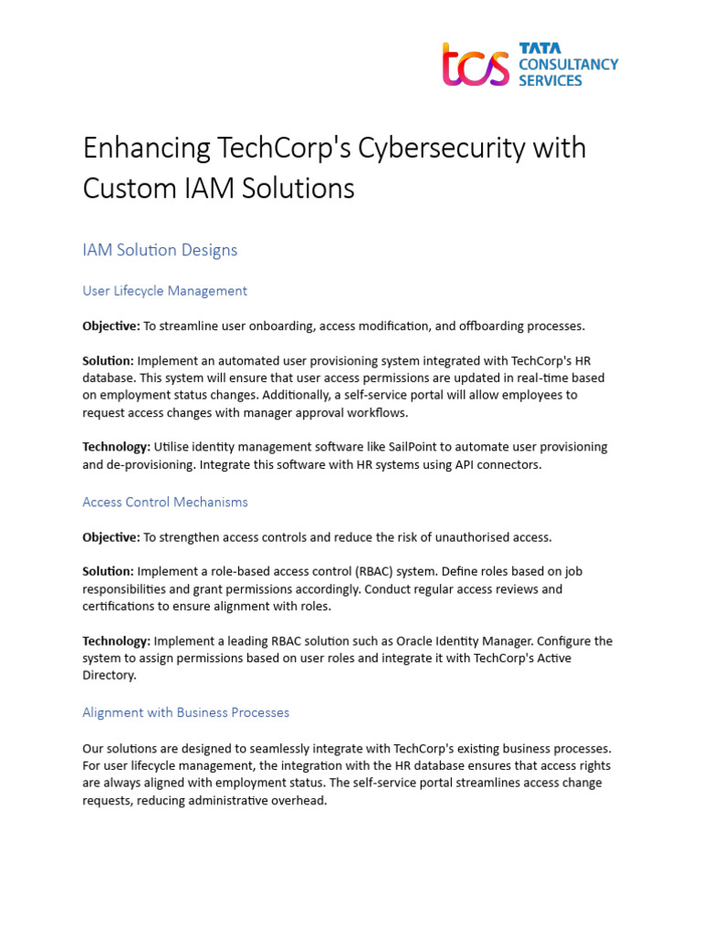 TechCorp IAM Solutions | PDF