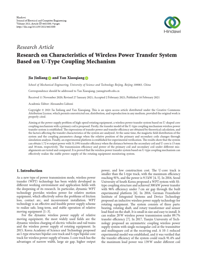 Research On Characteristics of Wireless Power Transfer System Based On ...