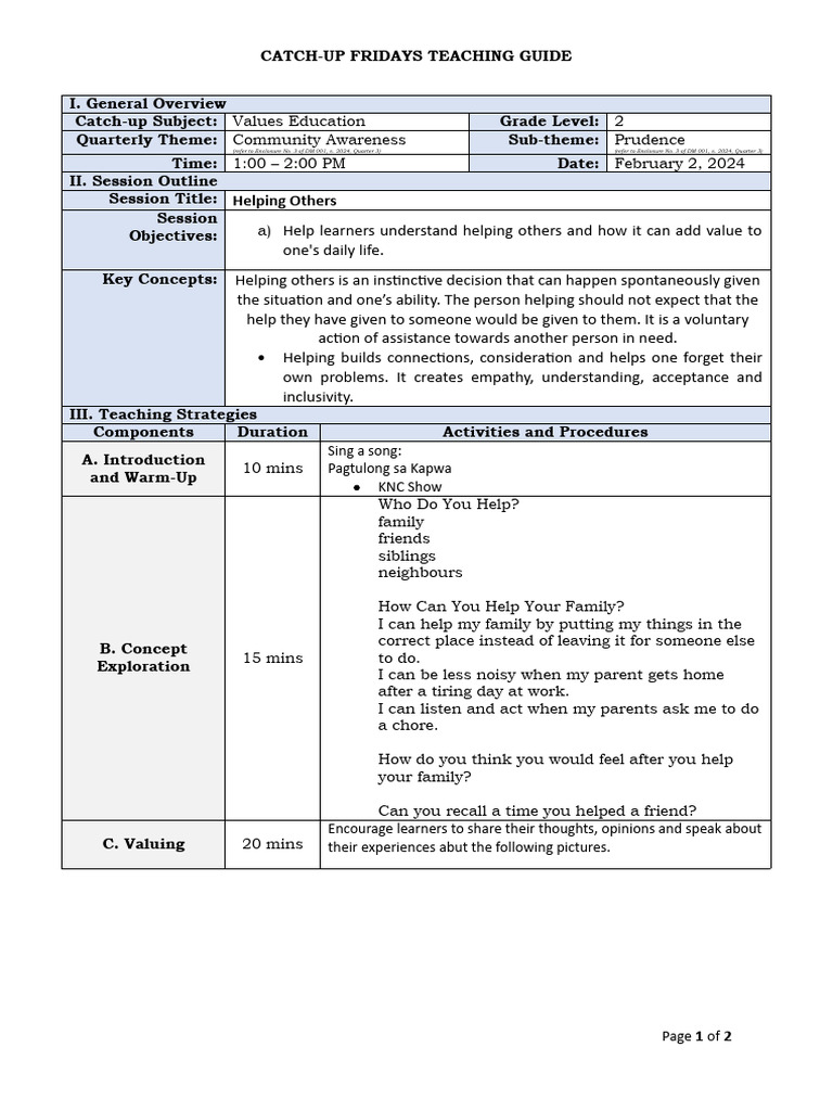 2-23 TG - Values-Ed-Q3 | PDF
